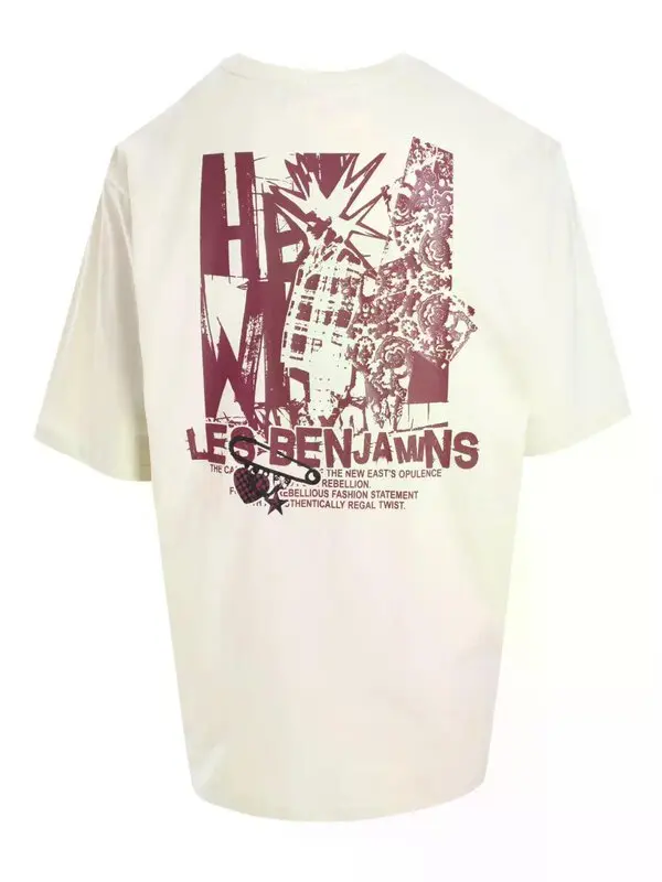 LES BENJAMINS Graphic-print T-shirt - Neutrals