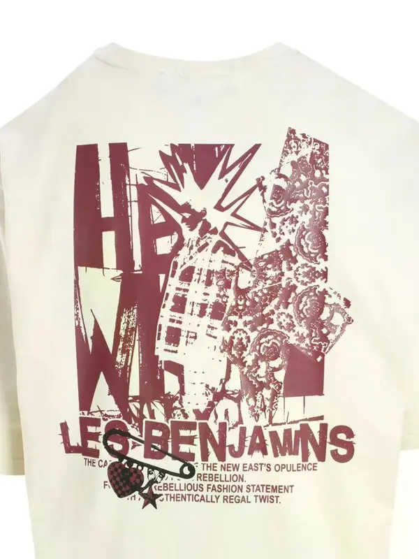 LES BENJAMINS Graphic-print T-shirt - Neutrals