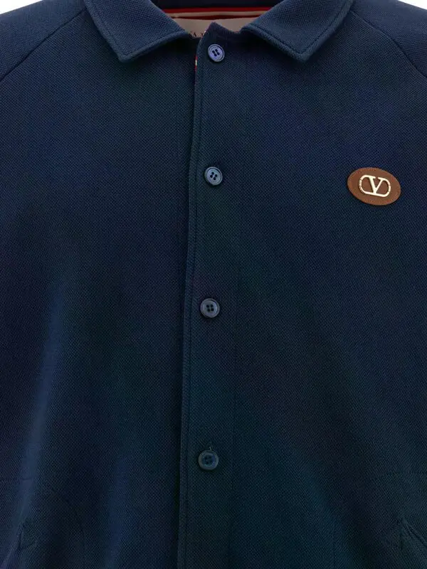 Valentino Garavani Logo Patch Collared Cardigan