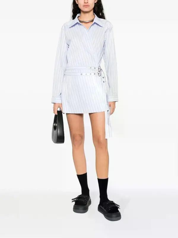 AMBUSH Striped Cotton-blend Shirtdress