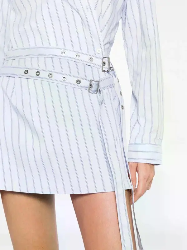 AMBUSH Striped Cotton-blend Shirtdress