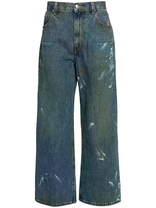 Helmut Lang Painted Wide Leg Jeans