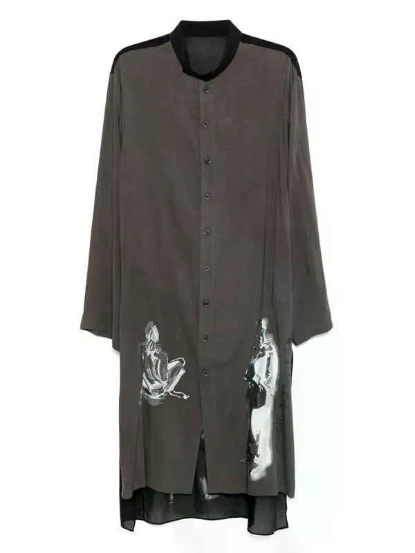 Yohji Yamamoto Message-print Shirt - Black