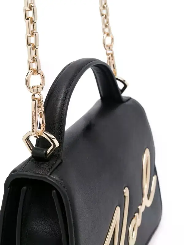 Karl Lagerfeld Medium Signature Leather Cross Body Bag
