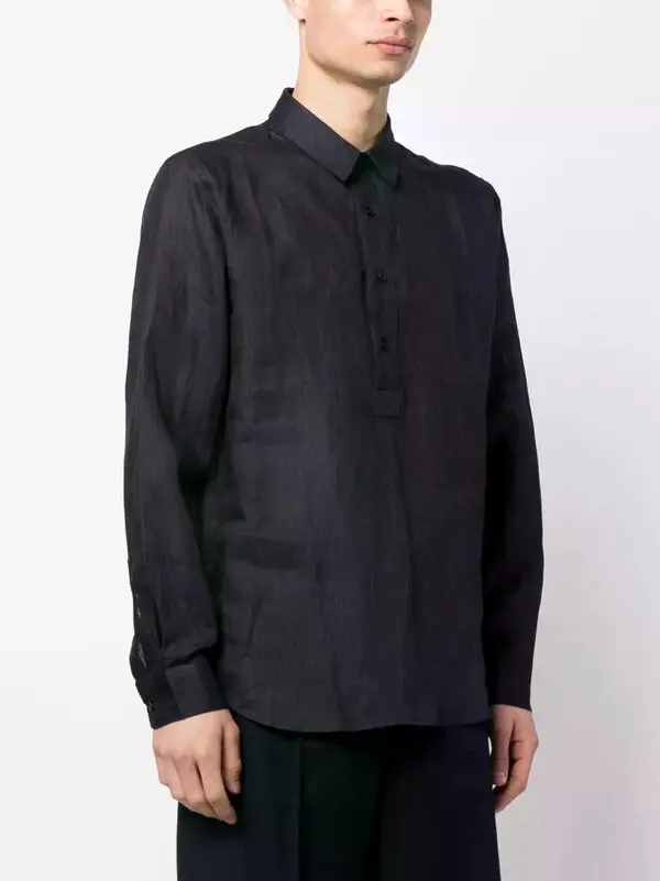 Orlebar Brown Long-sleeve Linen Shirt - Blue