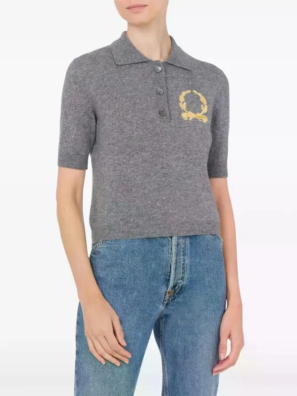 Moschino Embroidered Polo Shirt - Grey
