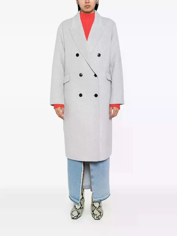 B+AB Double-breasted Overcoat - Grey