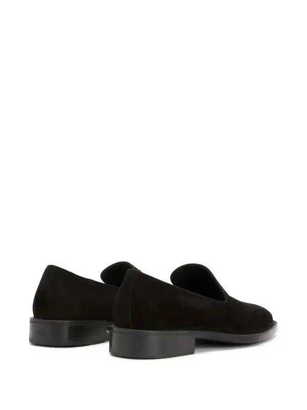 GIUSEPPE ZANOTTI Suede Logo Loafers - Black