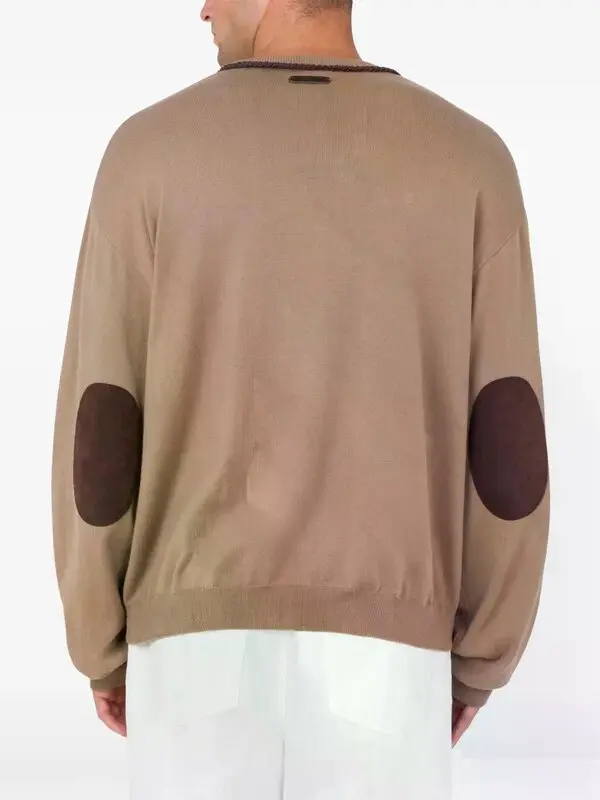 Moschino Cotton Sweater With Crochet Trim