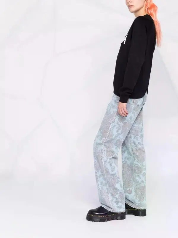 MSGM Logo Print Crew Neck Sweatshirt