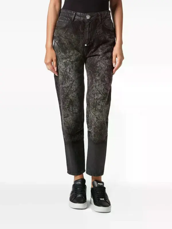 Philipp Plein Cropped Tapered Leg Jeans