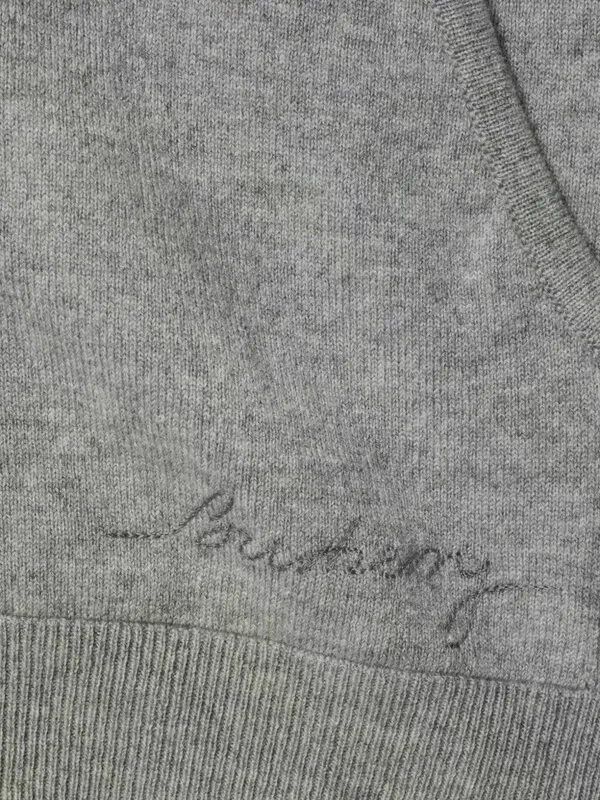 Burberry Embroidered Logo Zip-up Hoodie