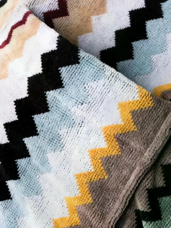 Missoni Zigzag-print Cotton Bathrobe - Grey