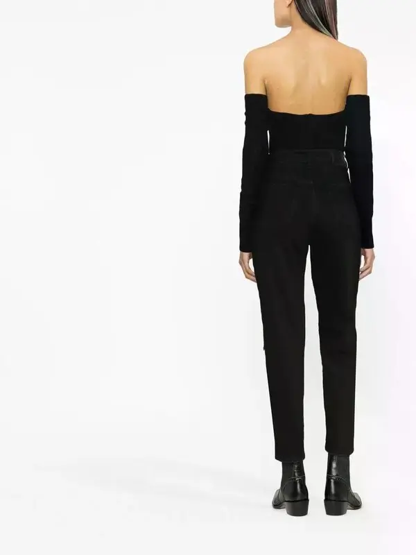 Philipp Plein High-waisted Sequinned Ripped Jeans