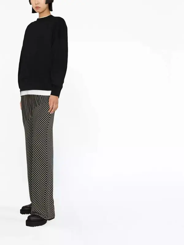 Palm Angels Logo Print Long Sleeve Top - Black