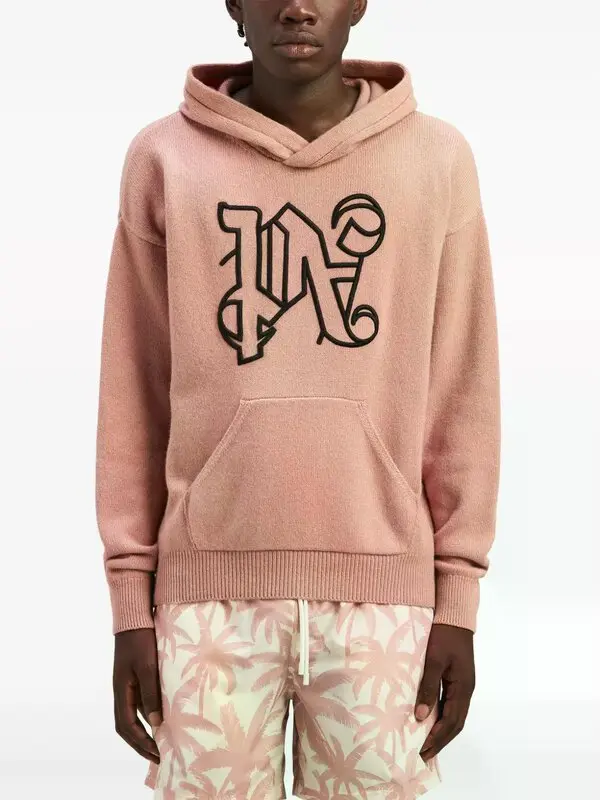 Palm Angels Monogram-embroidered Zip-up Hoodie