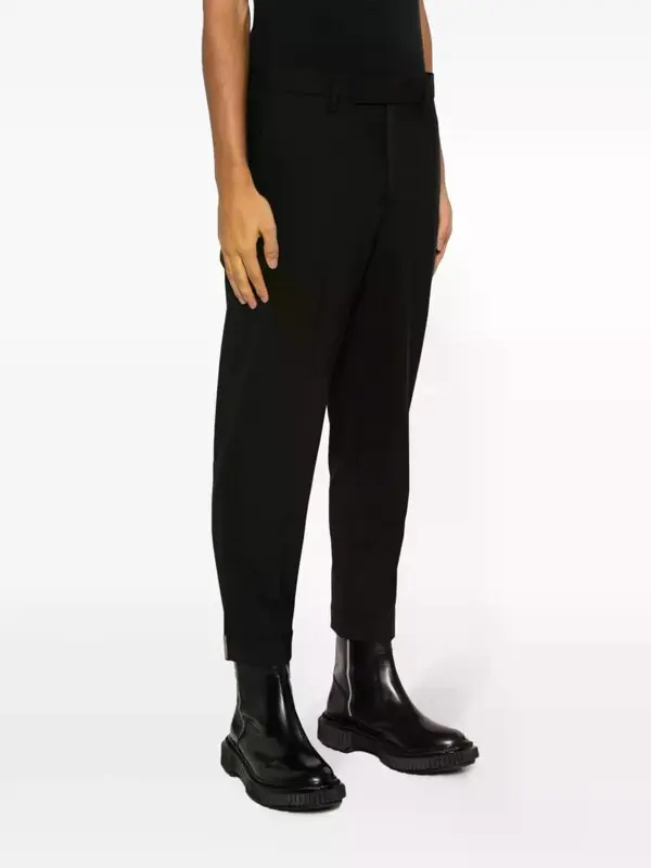 Neil Barrett Cropped Gabardine Tapered Trousers - Black