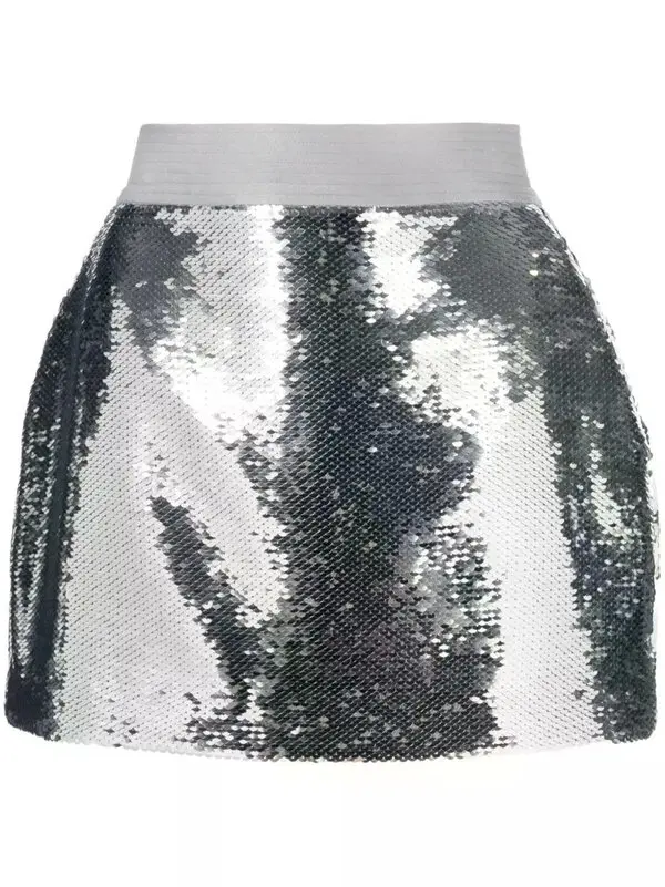 Alex Perry Sequin-embellished Mini Skirt - Silver
