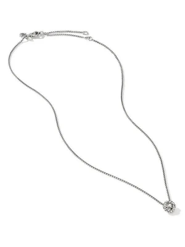 David Yurman Sterling Diamond Pendant Necklace