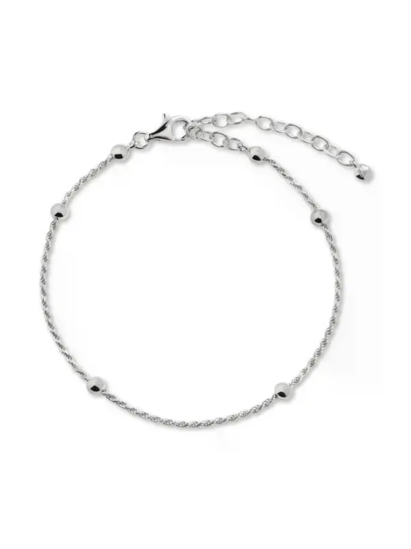 Monica Vinader Tone Beaded Rope-chain Bracelet - Silver