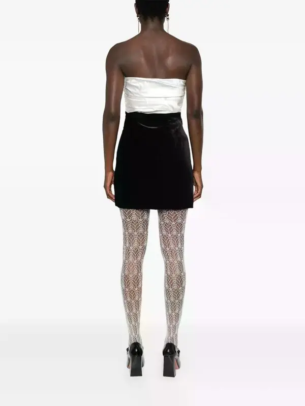 Alessandra Rich Bow-detailed Velour Mini Dress