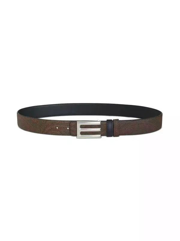 Etro Reversible Logo Buckle Leather Belt