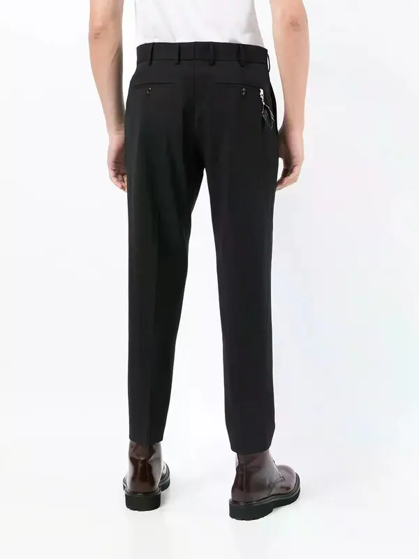 PT TORINO Tapered Stretch Wool Trousers - Black
