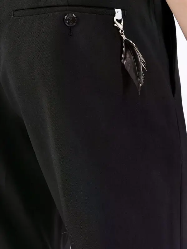 PT TORINO Tapered Stretch Wool Trousers - Black