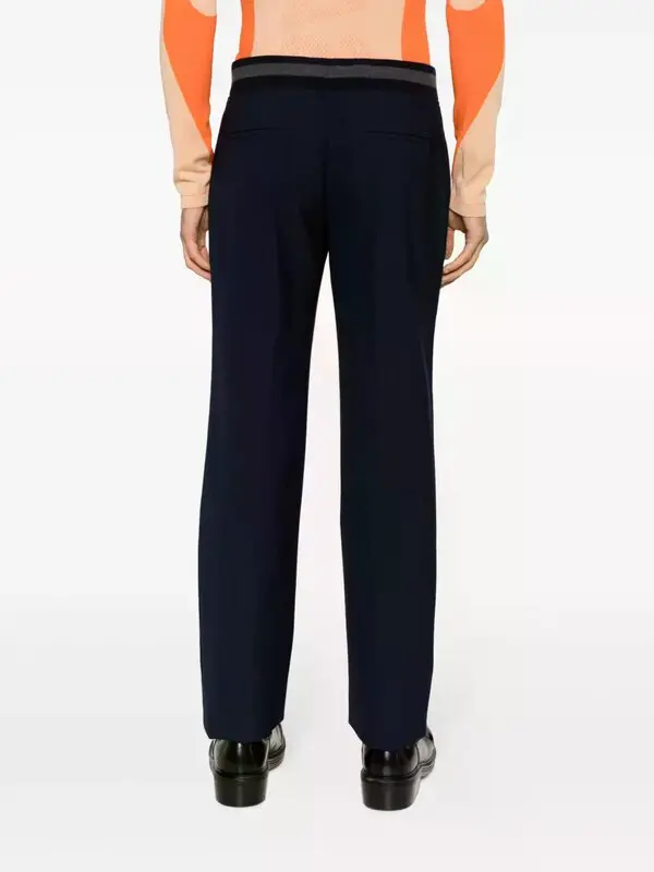 Off-White Straight-leg Trousers With Stripe Detail