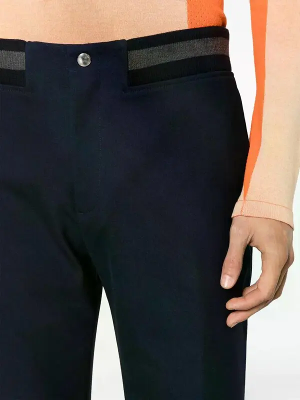 Off-White Straight-leg Trousers With Stripe Detail