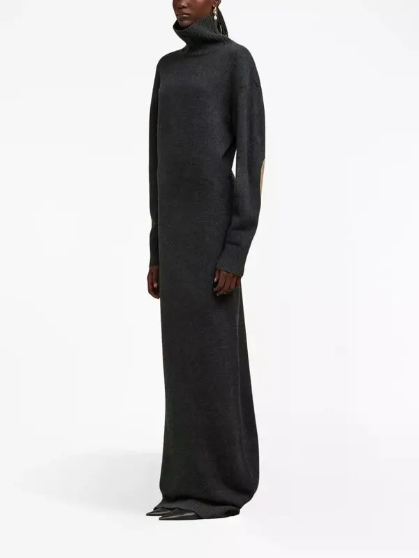 AMI Paris Elbow Patch Knitted Maxi Dress