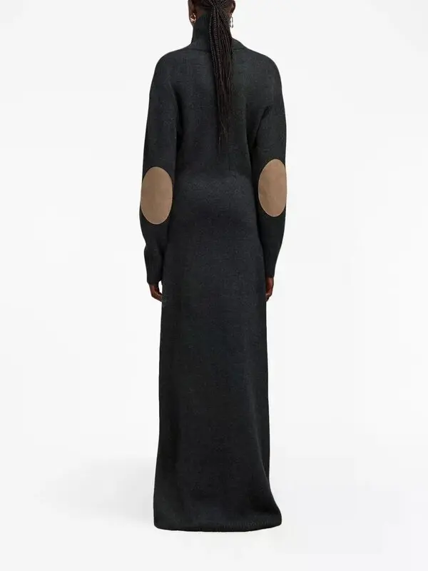 AMI Paris Elbow Patch Knitted Maxi Dress