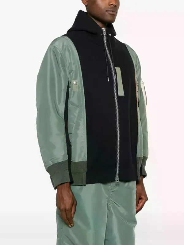 Sacai Panelled Twill Hoodie