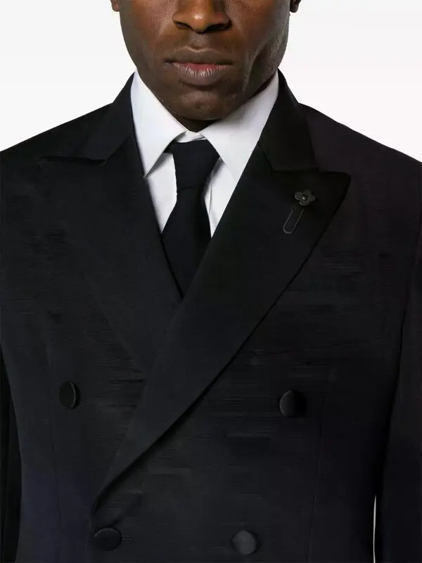 LARDINI Double-breasted Wool-blend Suit