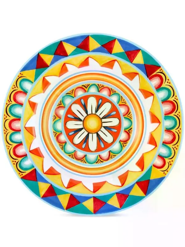 Dolce & Gabbana 2 Piece Fine Porcelain Soup Plate Set - Orange