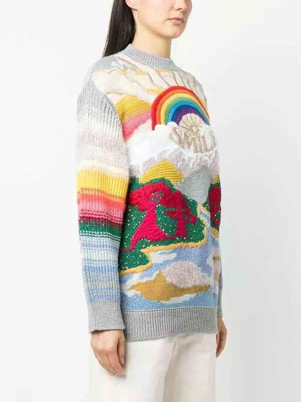 Stella McCartney Festive Smile Intarsia-knit Jumper