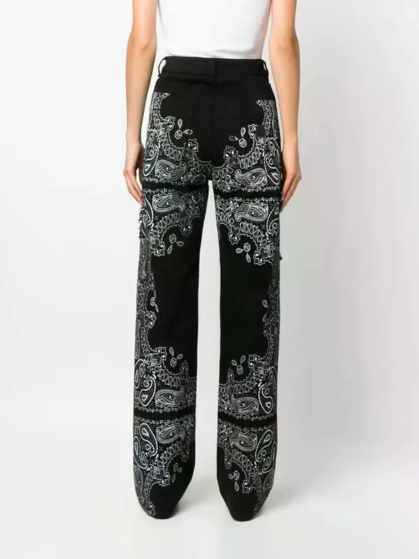 Philipp Plein Ripped Paisley Print Jeans