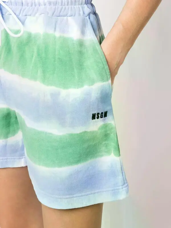 MSGM Horizontal Stripe Drawstring Shorts