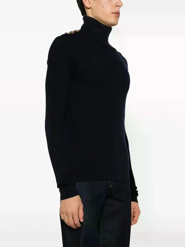 Balmain Merino Wool Jumper With Decorative Buttons