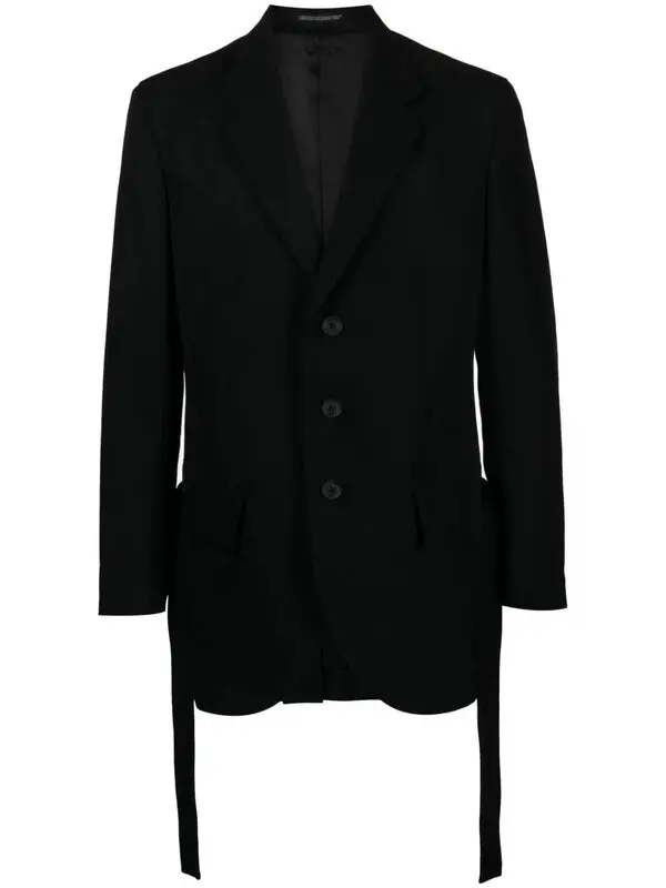 Yohji Yamamoto Army Gabardine Pleated Blazer - Black