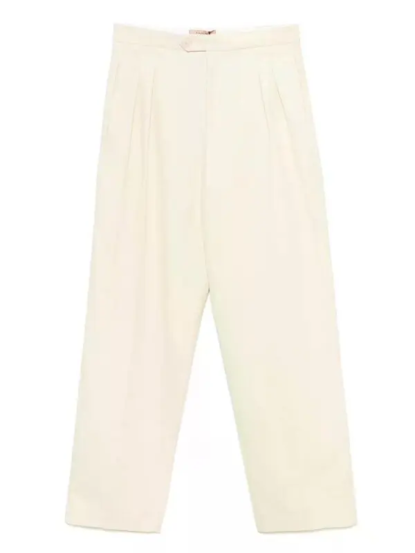 TWINSET Tailored Pleated Trousers With Logo Plaque