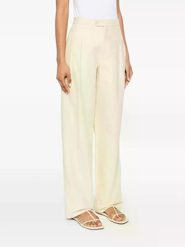 TWINSET Tailored Pleated Trousers With Logo Plaque