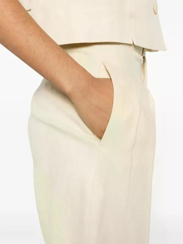 TWINSET Tailored Pleated Trousers With Logo Plaque