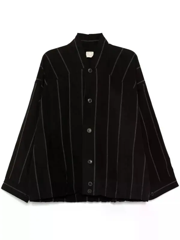 JAN JAN VAN ESSCHE Vertical Stripe Linen-cotton Blend Jacket