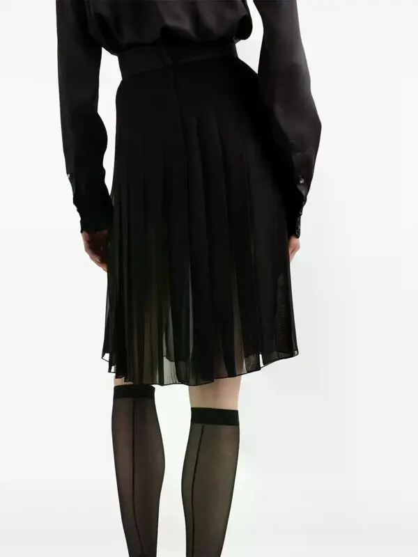 Dolce & Gabbana Pleated Stretch Silk Satin Midi Skirt