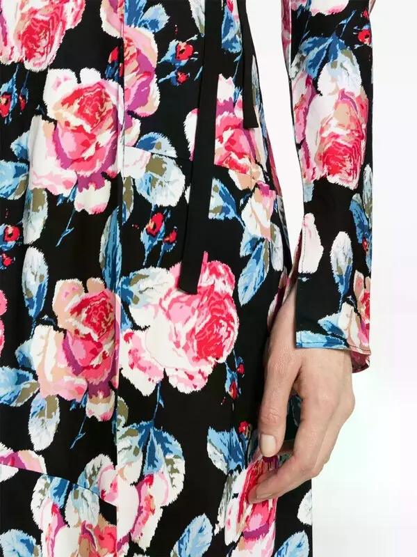 Diane Von Furstenberg Anika Rose-print Midi Wrap Dress