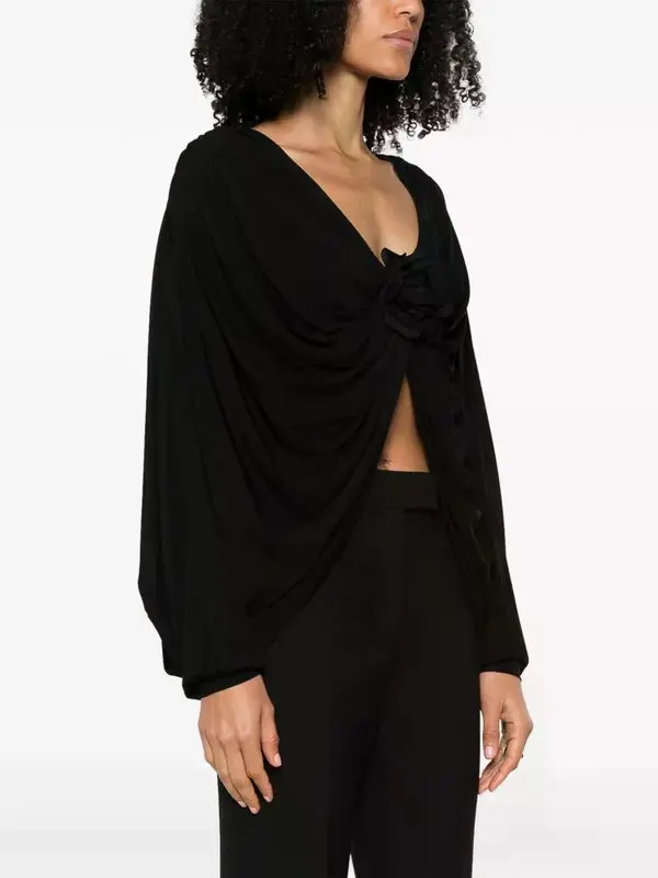 Giuseppe Di Morabito V-neck Cropped Top With Flower Detailing