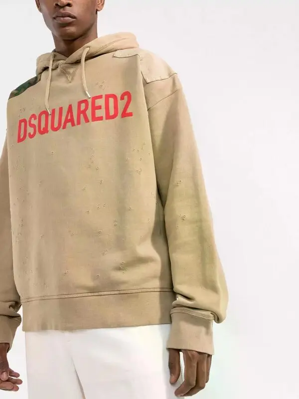 Dsquared2 Cotton Logo Print Hoodie
