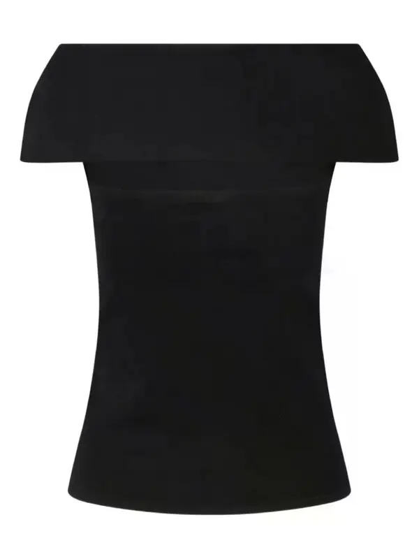 CIRCUS HOTEL Off-shoulder Ribbed Top - Black