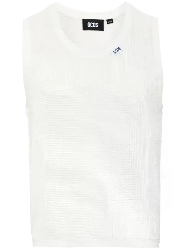 Gcds Waffle-knit Sleeveless Jumper